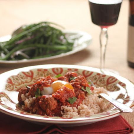 Spicy Meatball Tagine with Poached Eggs Recipe - (5/5)